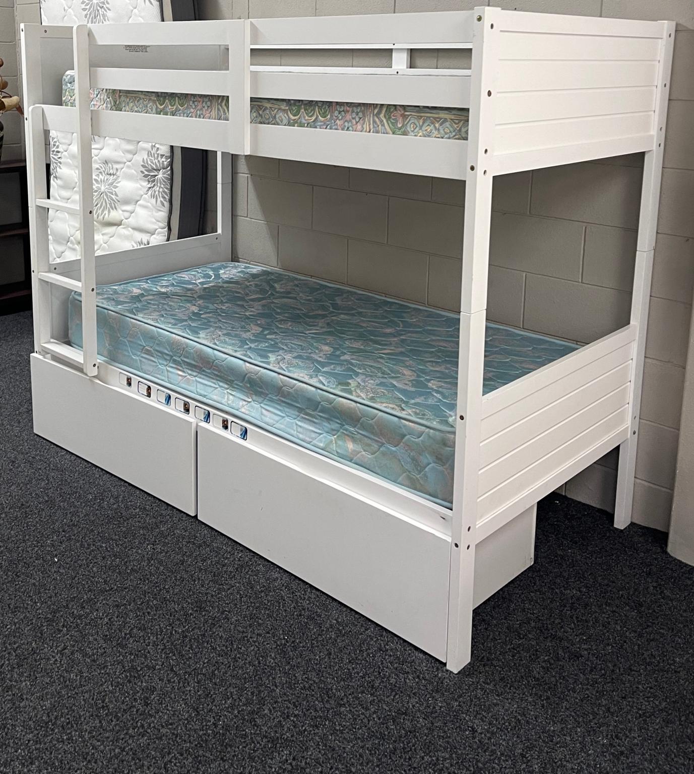 White Wooden Single Bunks - Shop Zone